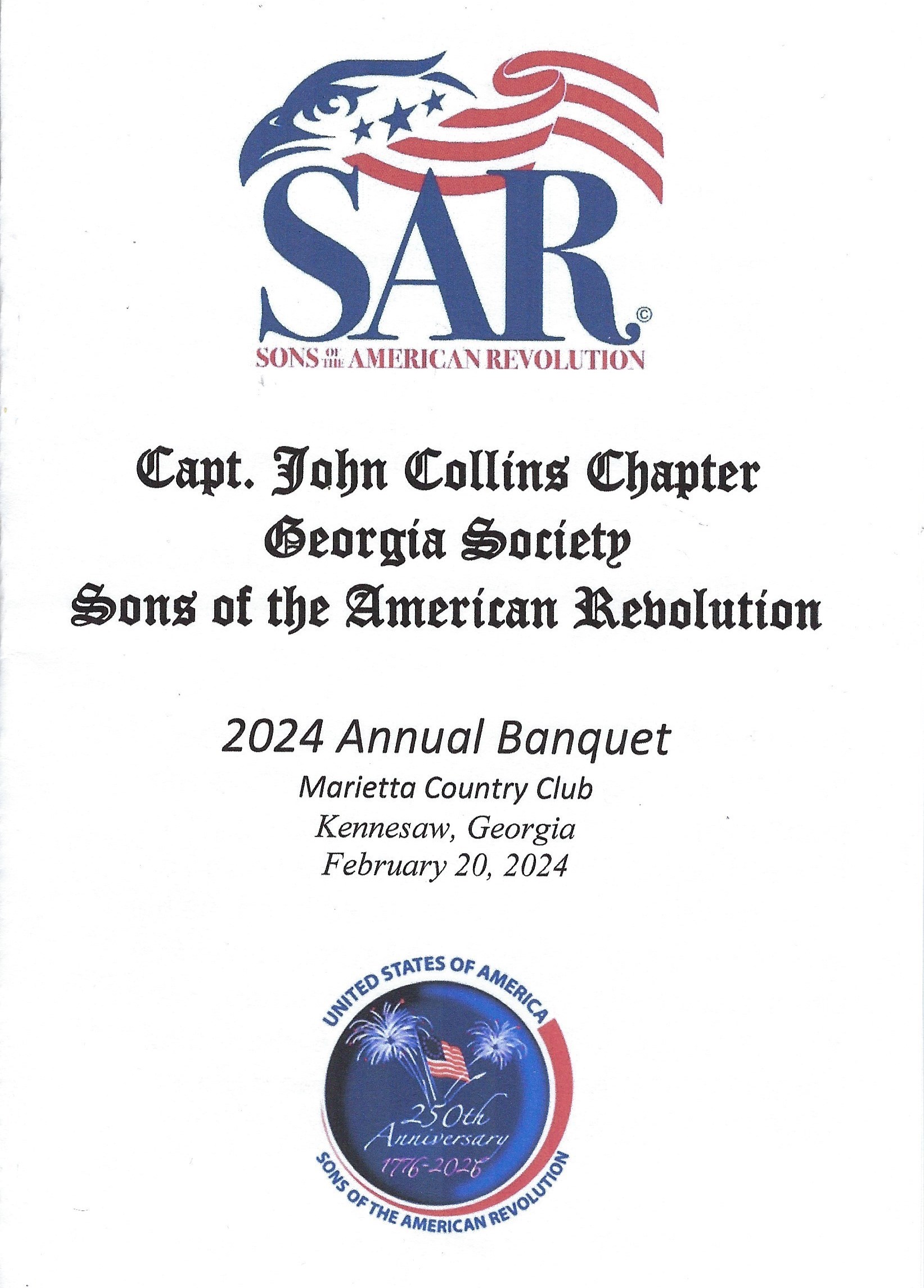 Capt. John Collins Chapter Annual Banquet – Members & Guests – Captain ...