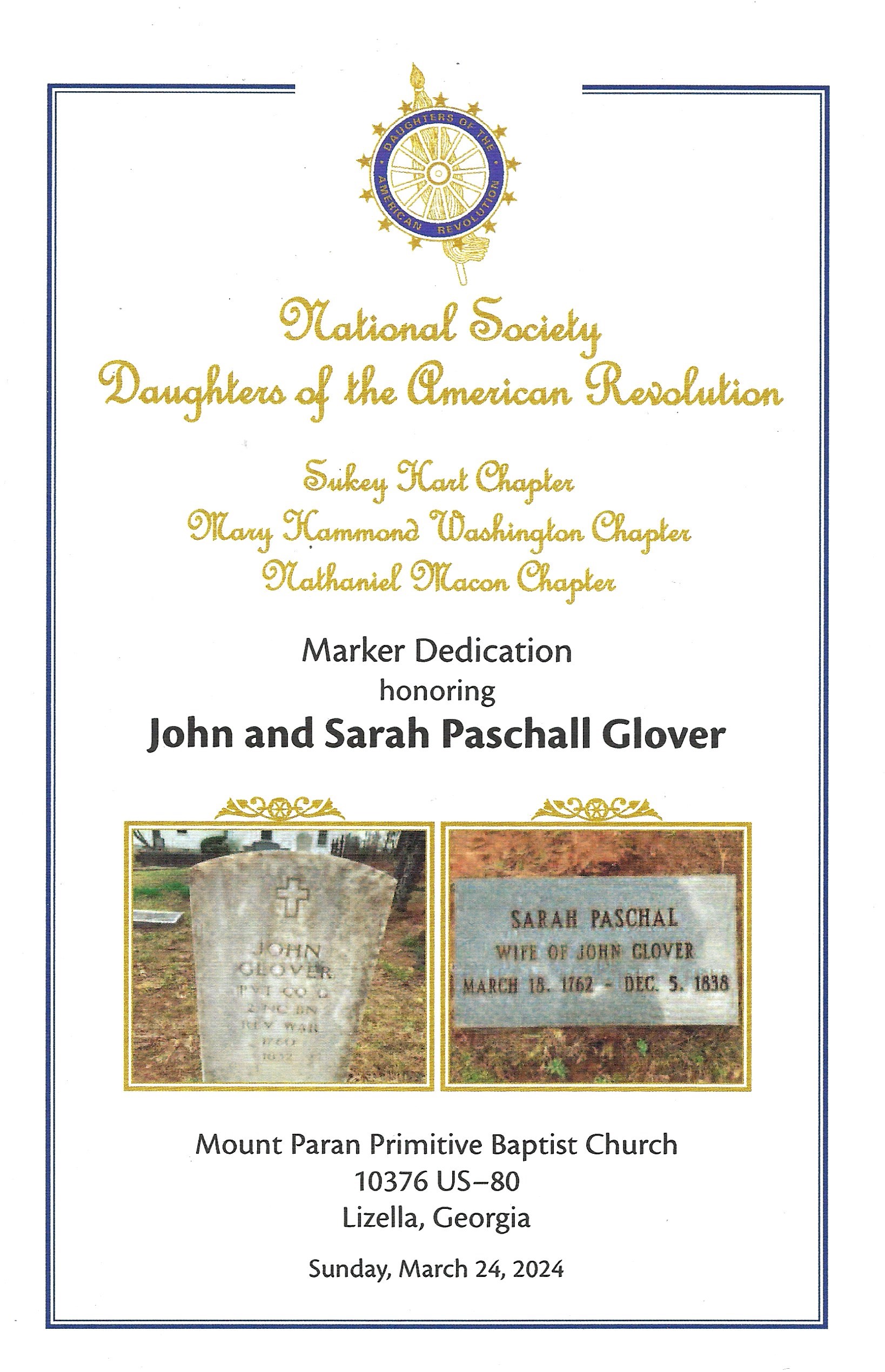 NSDAR Grave Marker Dedication – March 24, 2024 – Captain John Collins ...